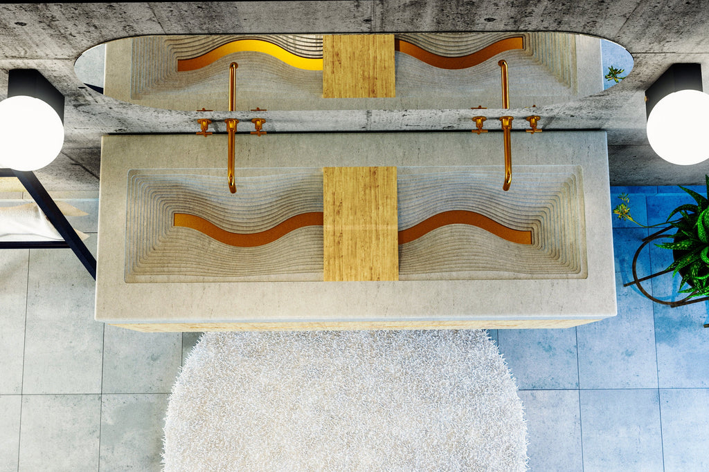 Swirling Concrete River Vessel Sink: A Natural Beauty for Your Modern